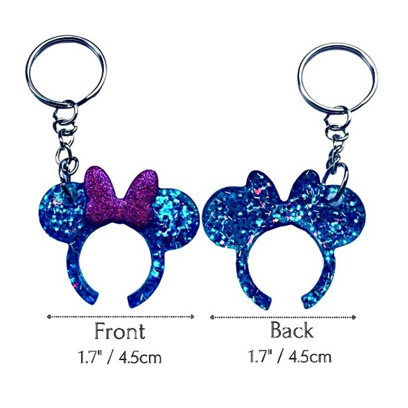 Disney | Accessories | Mystery Mouse Ear Headband Wbow Resin Keychain 2 ...